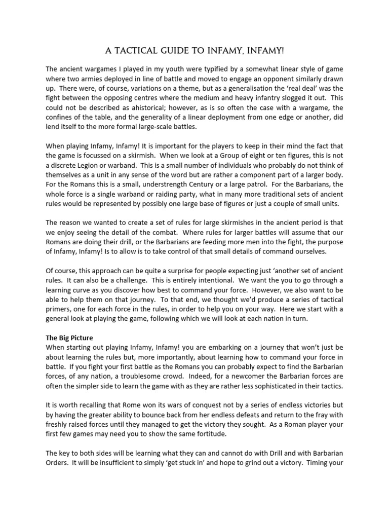 Tactical-Guide-to-Infamy Infamy Wargame Rules | PDF | Flanking Maneuver ...