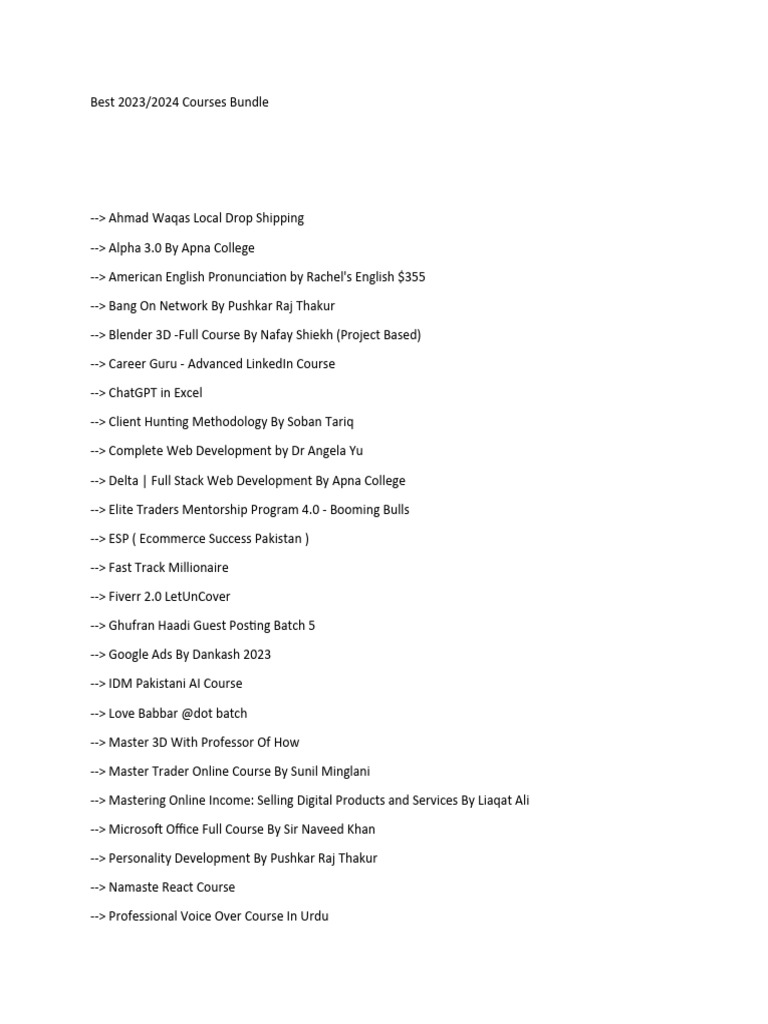 All Courses in 1 File Lifetime | PDF
