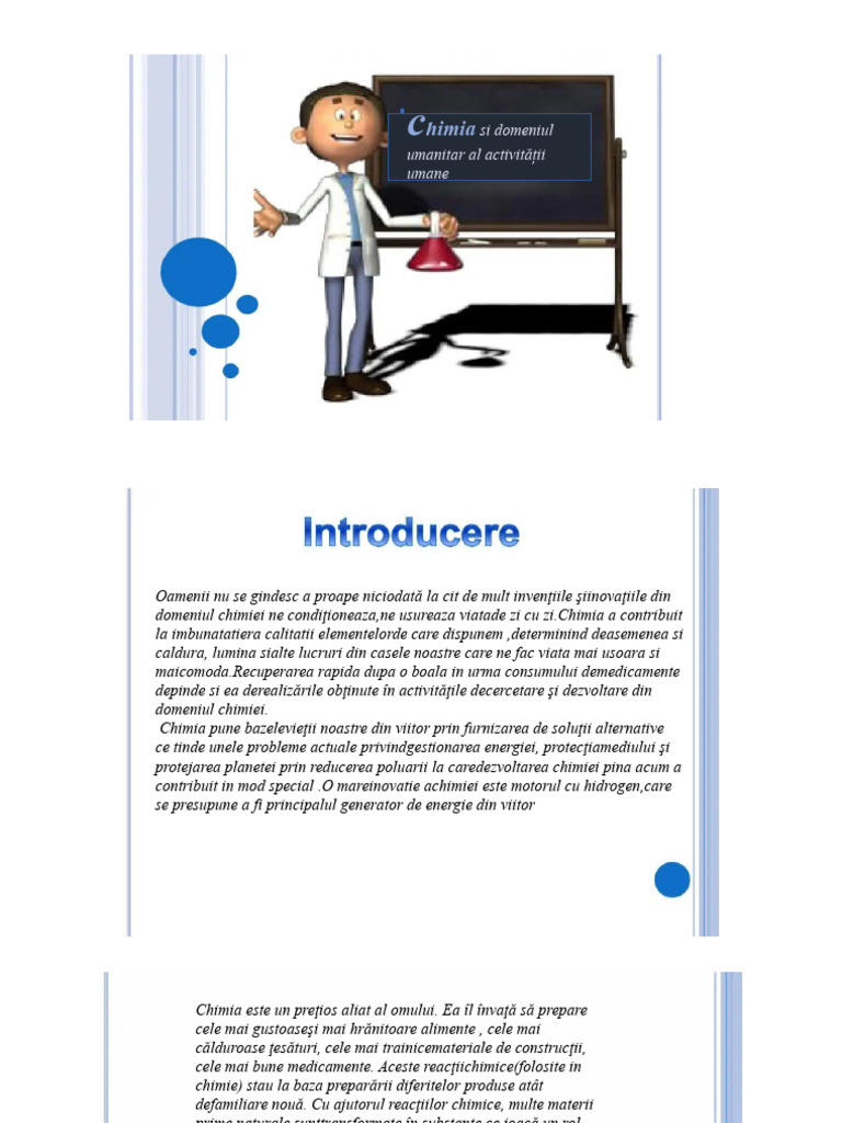 Himia: Si Domeniul Umanitar Al Activității Umane | PDF