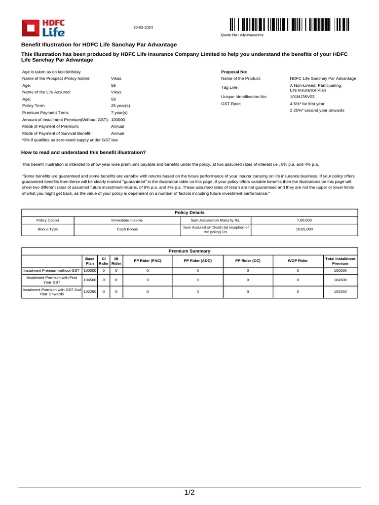 Hdfc Policy Pdf Life Insurance Insurance