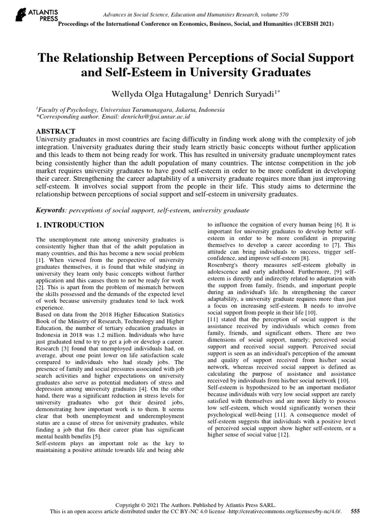 The Relationship Between Perceptions of | PDF | Self Esteem | Social ...