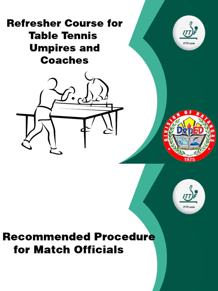Umpire Guidelines for Table Tennis Matches | PDF | Referee | Team Sports