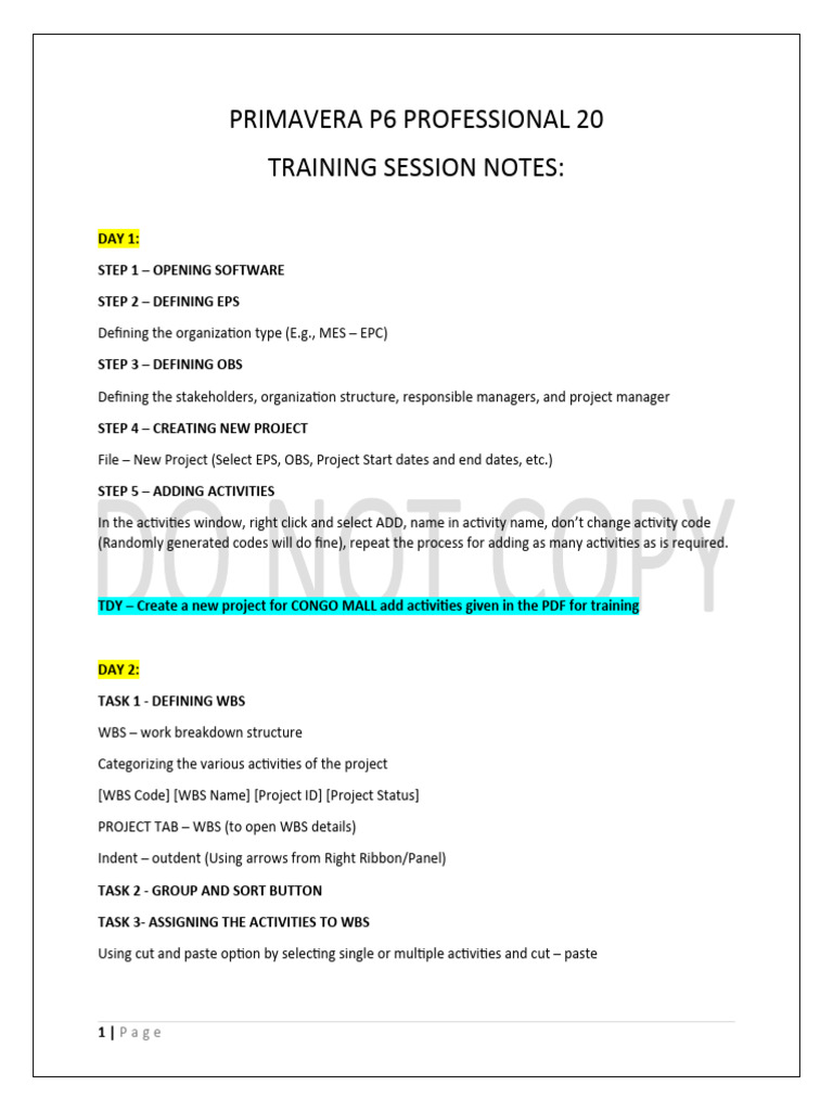 Primavera P6 Training Guide | PDF | Software Engineering | System Software