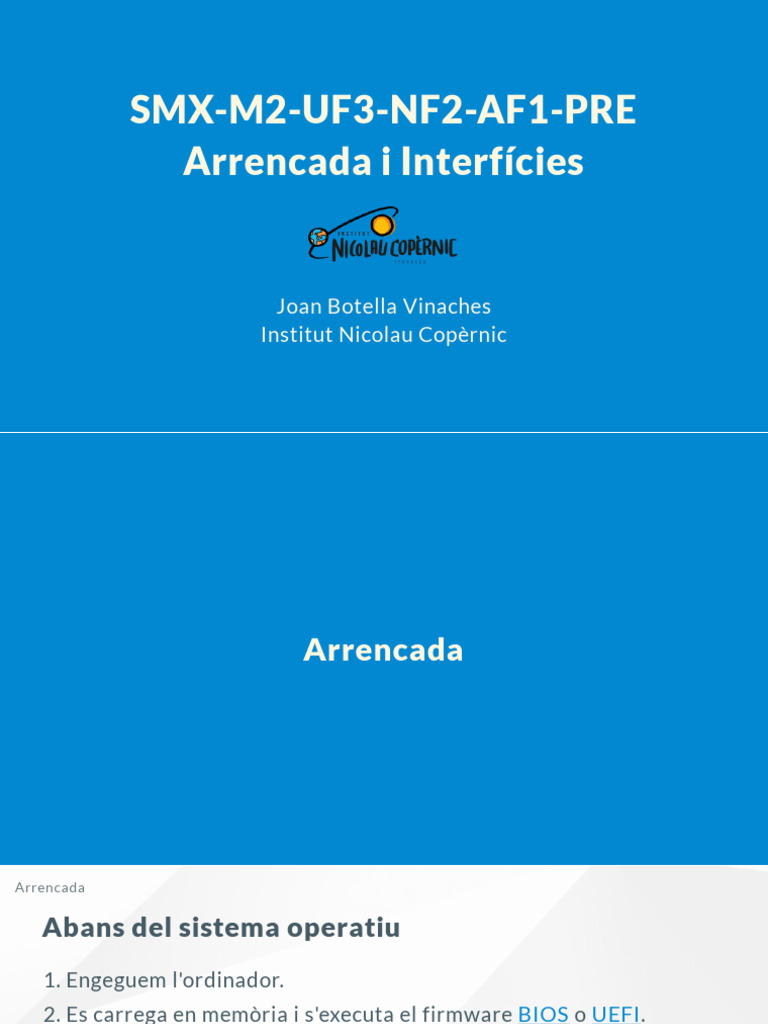 SMX-M2-UF3-NF2-AF1-PRE - Arrencada I Interfícies | PDF