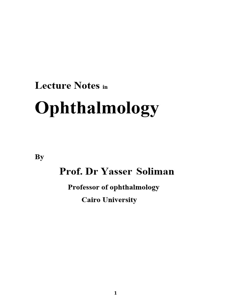 Ophthalmology | PDF | Glaucoma | Human Eye