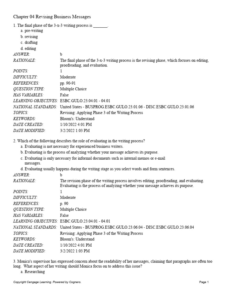 Chapter 04 Revising Business Messages | PDF | Typefaces | Paragraph