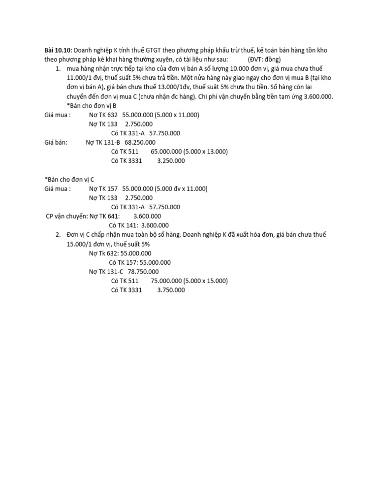 Bài 10.10 KTTC2 | PDF