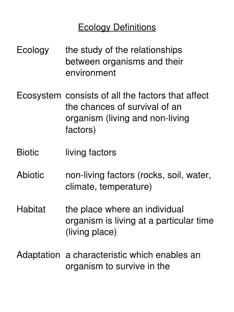 Ecology Definitions 1 | Download Free PDF | Food Web | Ecology