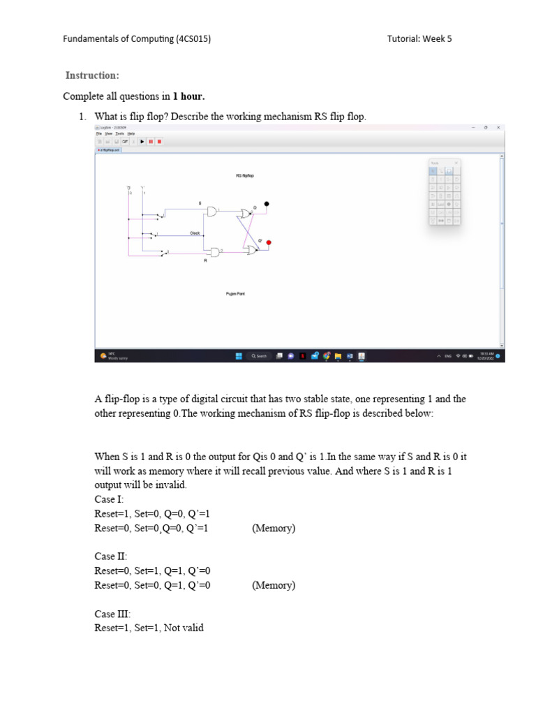 Tutorial 5 | PDF | Computer Data | Electronics
