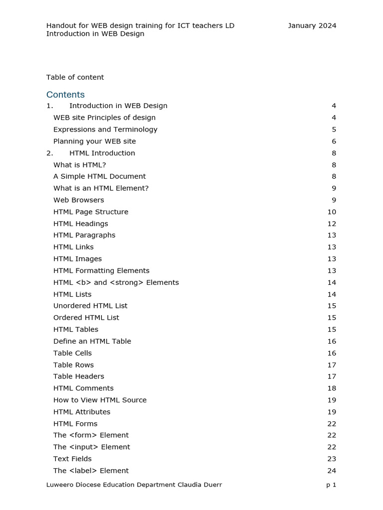 Handout Webdesign | Download Free PDF | Html | World Wide Web