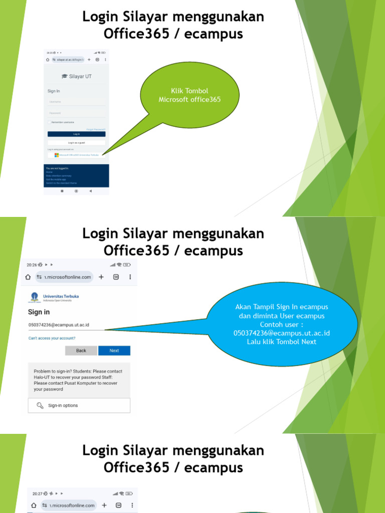 Cara Login Silayar via Office365 | PDF