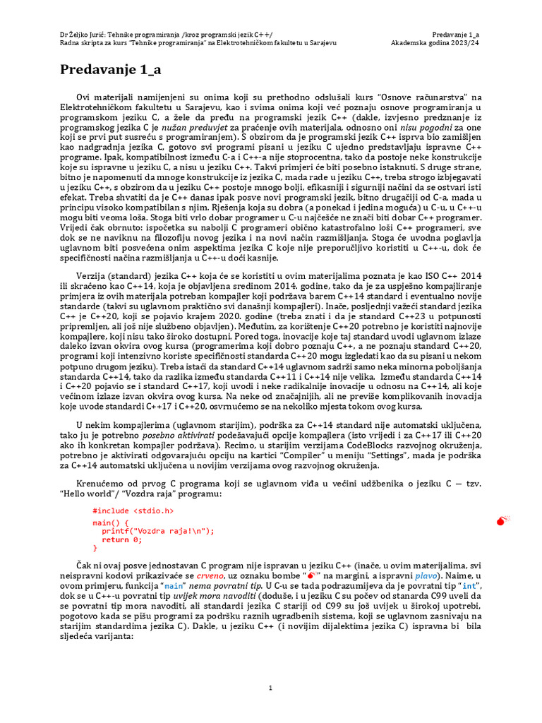 (TP 2023-24) Predavanje 1 - A | PDF