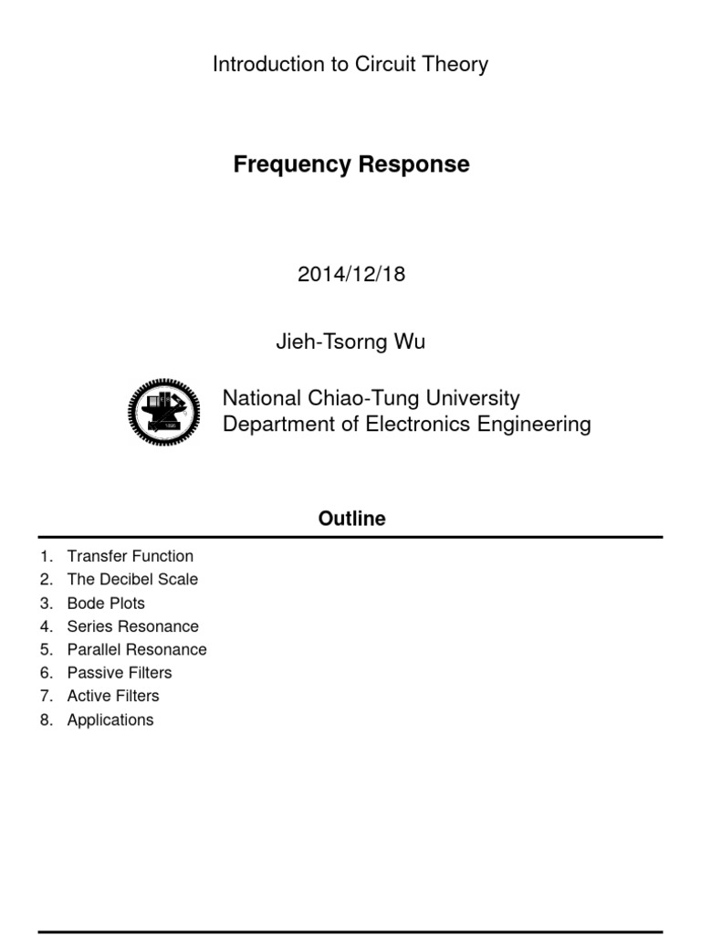 Introduction To Circuit Theory - 13 Frequency Response | PDF ...