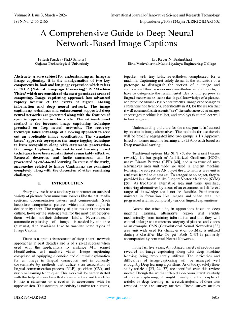 A Comprehensive Guide To Deep Neural Network-Based Image Captions | PDF | Deep Learning ...