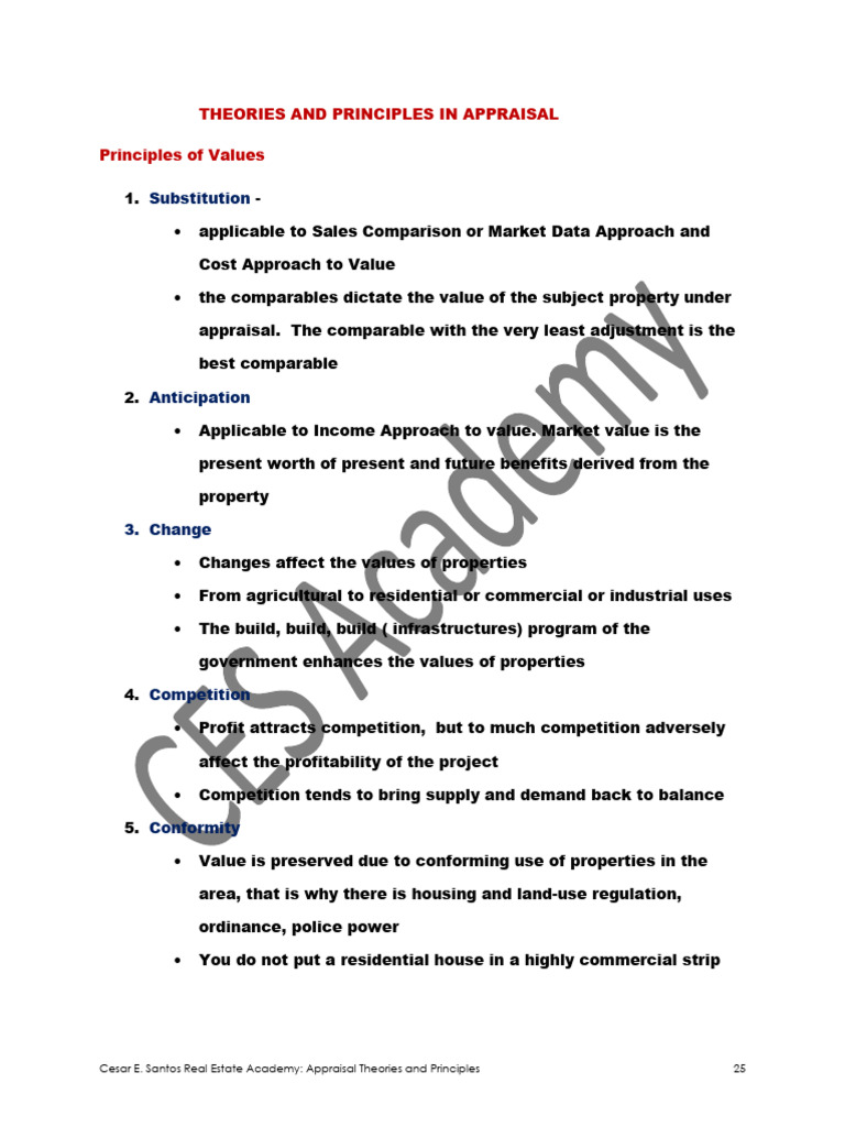 006 Appraisal Theories and Principles | PDF | Real Estate Appraisal ...