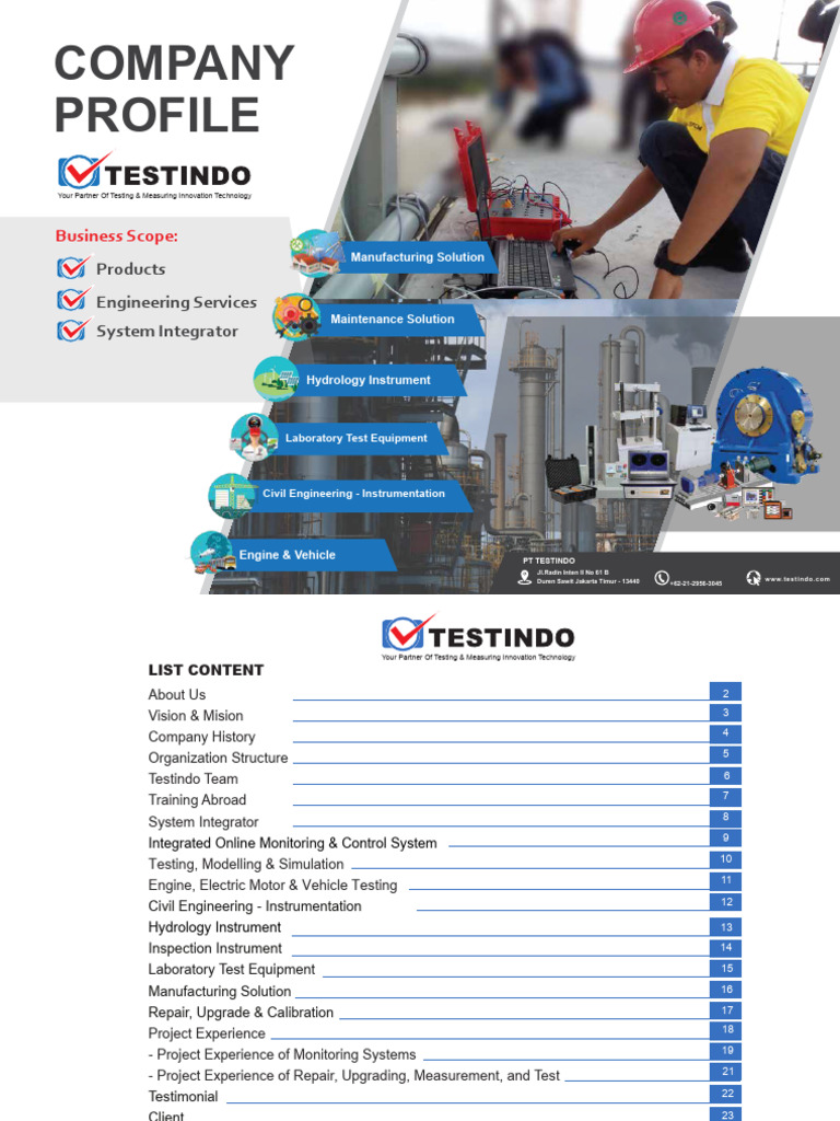 Company Profile PT Testindo 2022 | PDF | Internet Of Things | Numerical ...