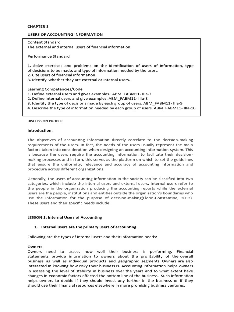 Chapter 3 | PDF | Accounting | Financial Statement