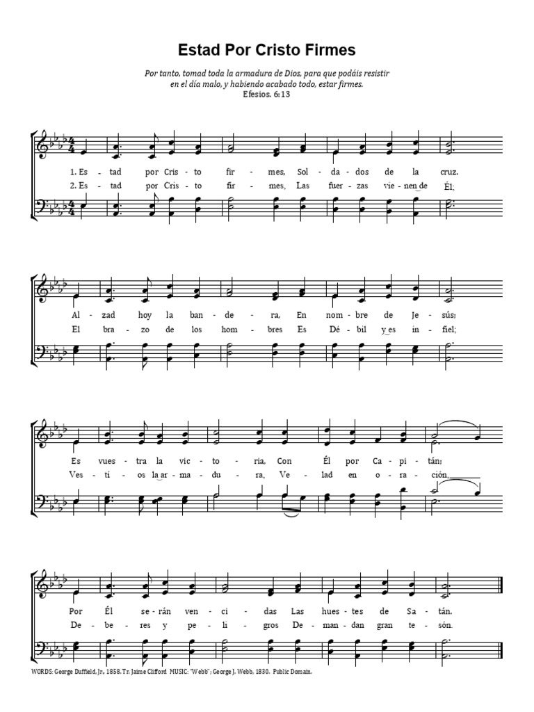 Estad Por Cristo Firmes - PARTITURA | PDF
