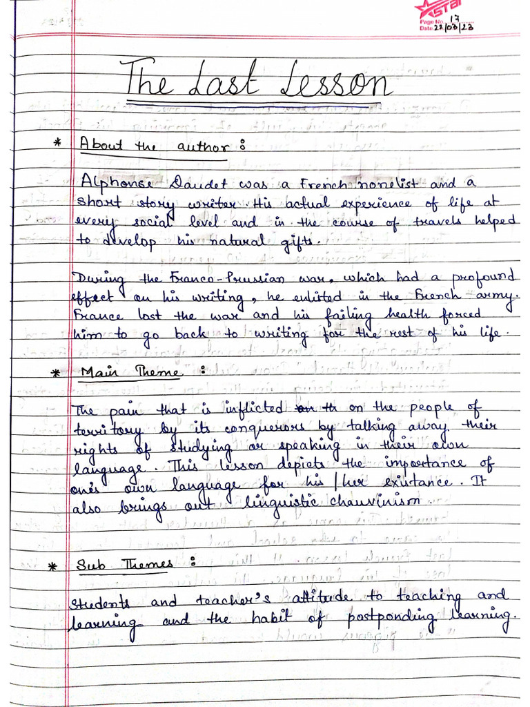 The Last Lesson | PDF