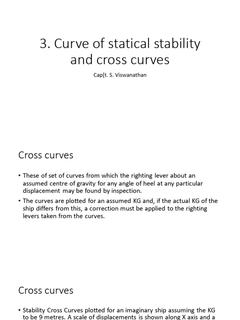 Curve of Statical Stability and Cross Curves | PDF