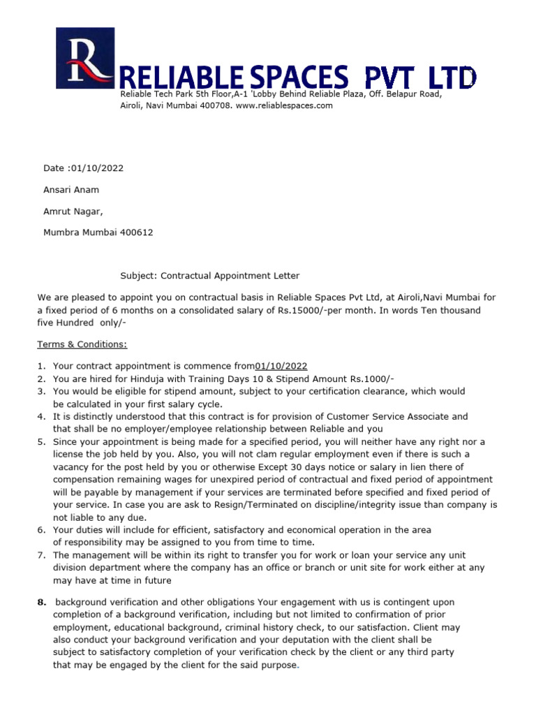 Reliable Tech Park 5th Floor, A-1 'Lobby Behind Reliable Plaza, Off ...