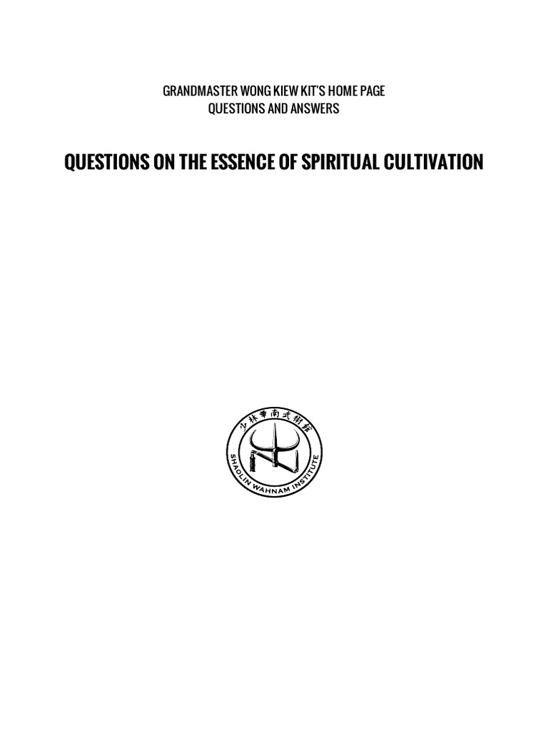 2015-05-Questions On The Essence of Spiritual Cultivation | PDF ...
