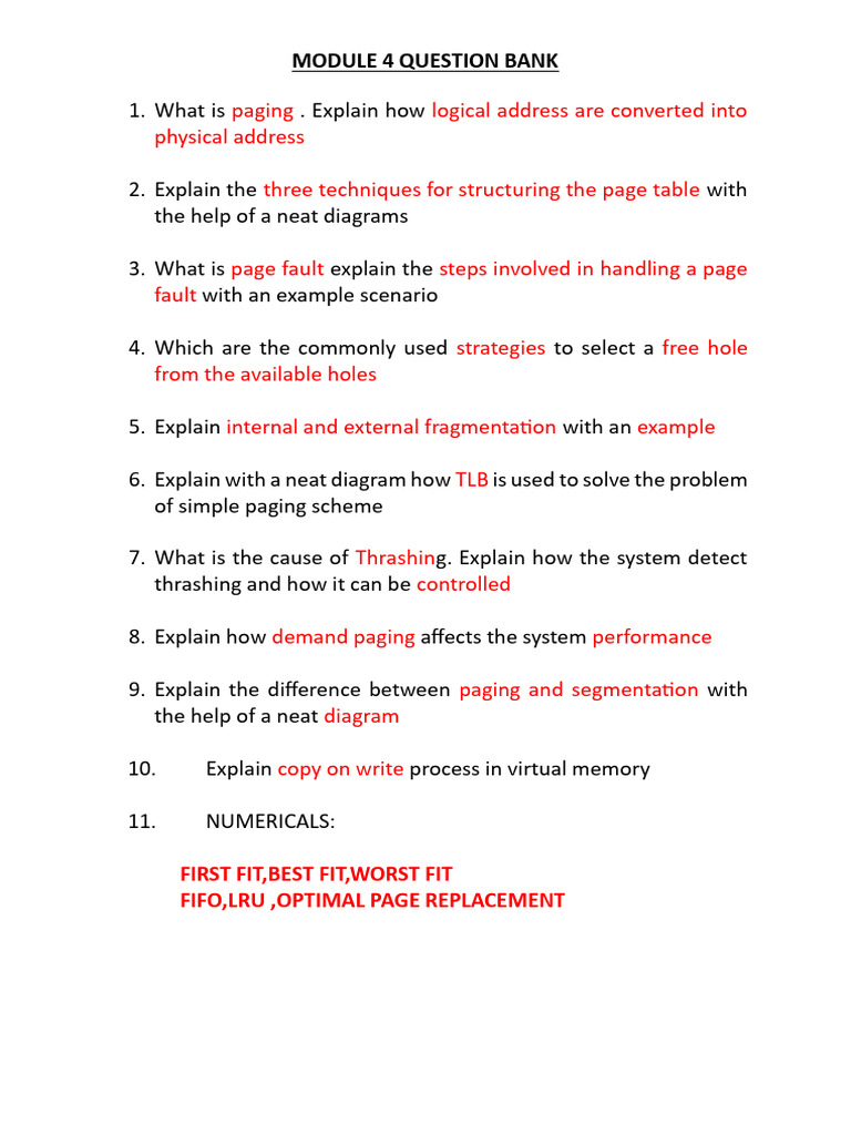 Module 4 Question Bank | PDF