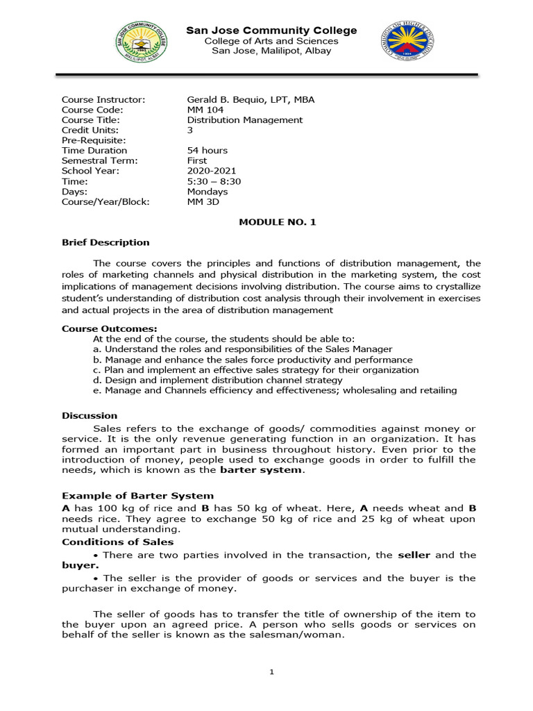 SJCC Module Distribution Management Edited | PDF | Sales | Pro Forma