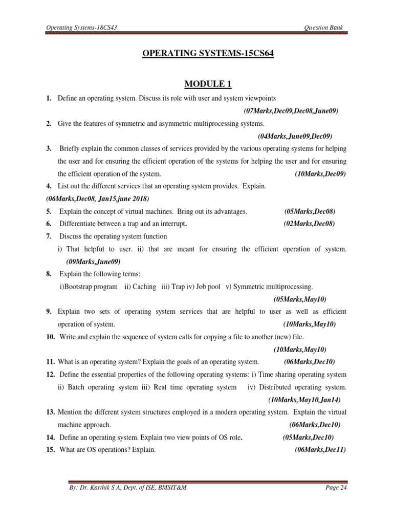 Os Qb 2023 Pdf Scheduling Computing Operating System 
