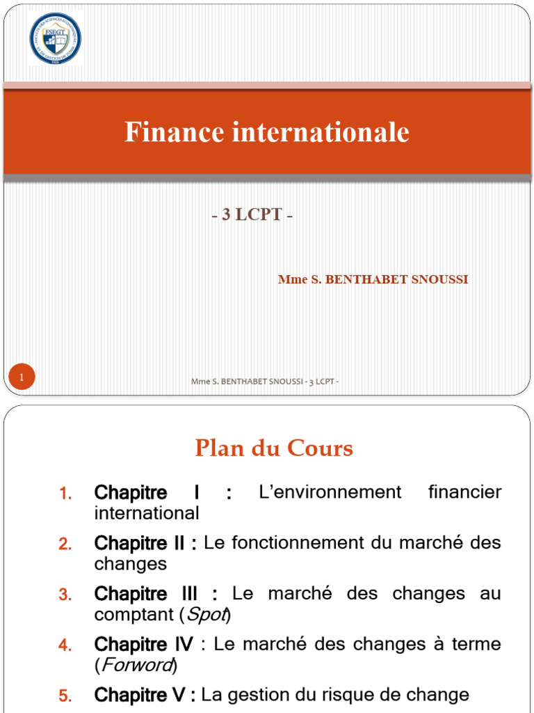 Finance Internationale et Marchés des Changes | PDF | Politique ...