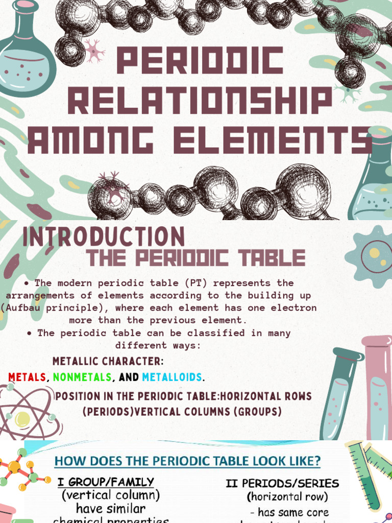 Chemistry Presentaion of Periodic Relationship Among The Elements | PDF ...