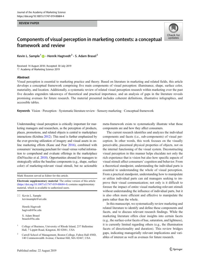 Components of Visual Perception in Marketing Contexts. | PDF ...