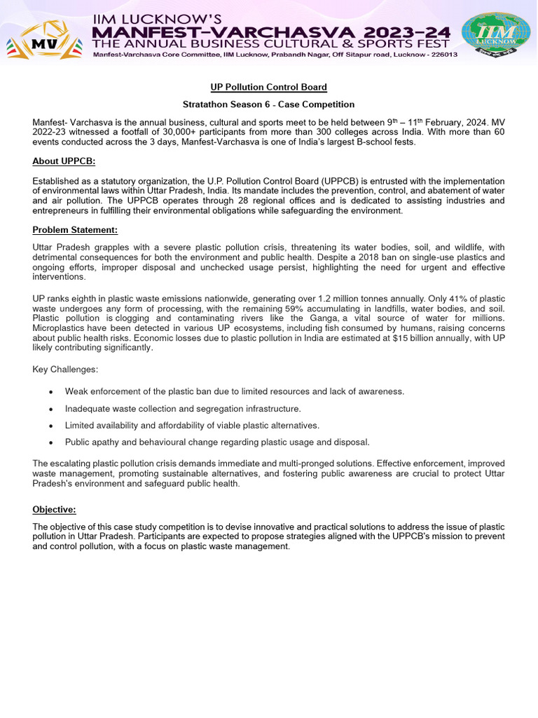 65c49209e7e88 UPPCB Case Competition-Stratathon | PDF | Waste ...