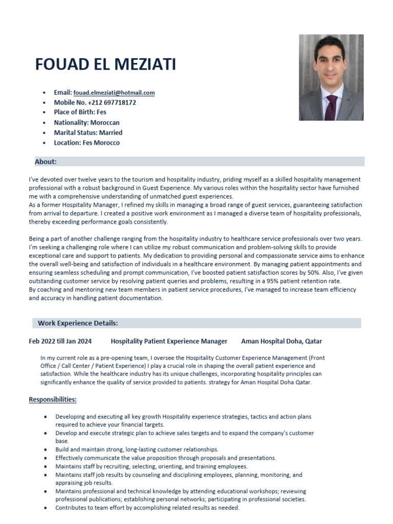 Fouad EL Meziati My CV | PDF | Customer Satisfaction | Airport