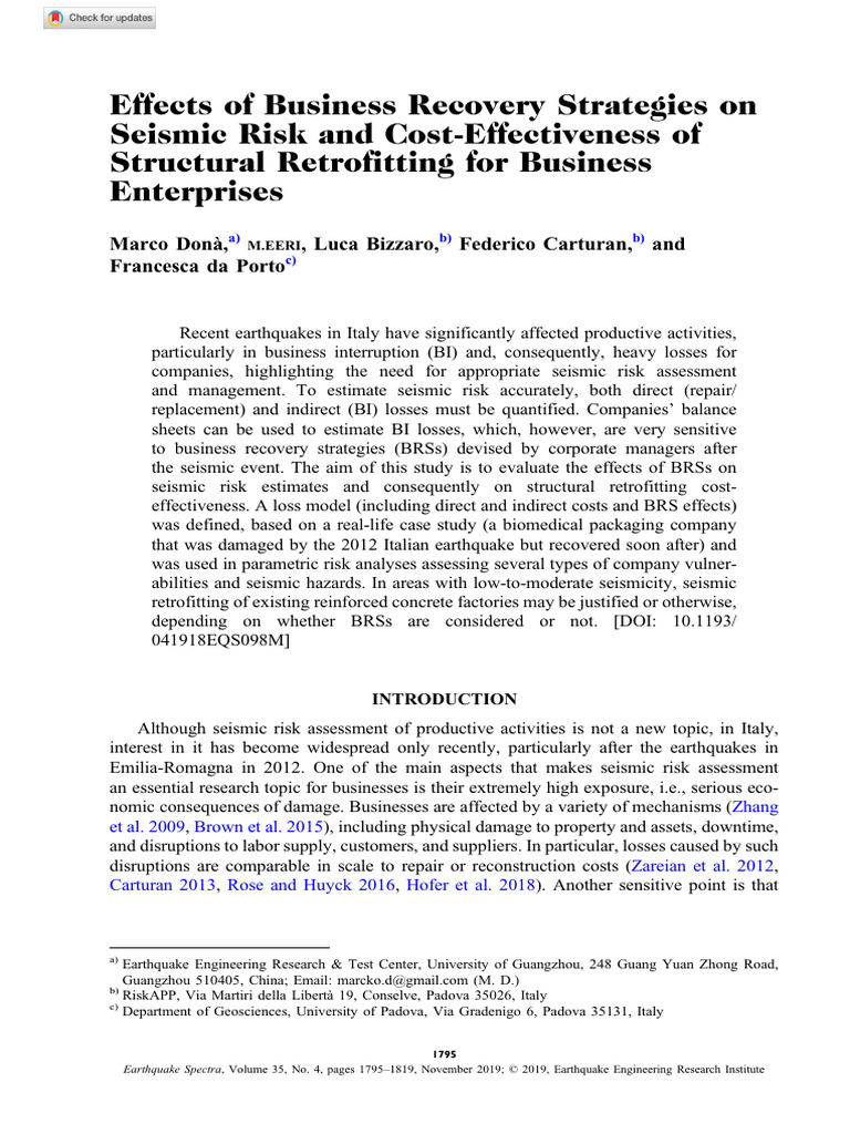 NOU Effects of Business Recovery Strategies On | PDF | Net Present ...