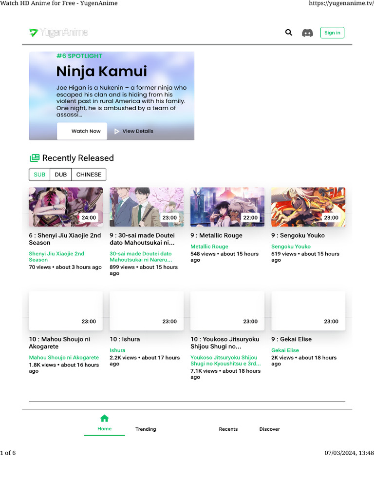 Yugen Anime Sample | PDF