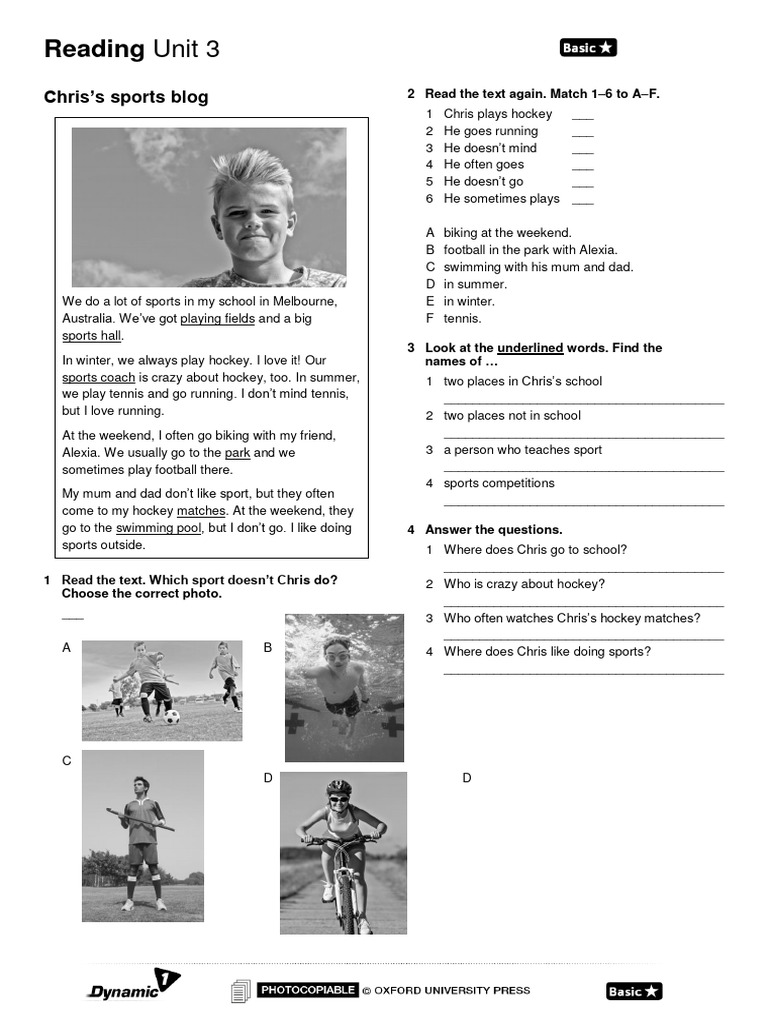 Dynamic TRD1 Reading U3 Basic | PDF