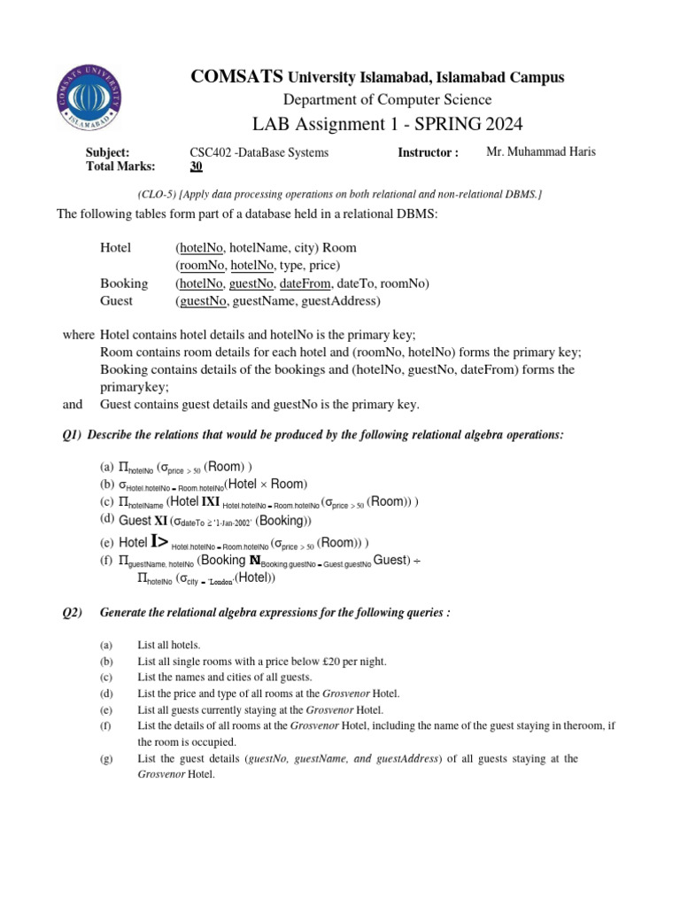 DBS-Lab Assignment 1 | PDF