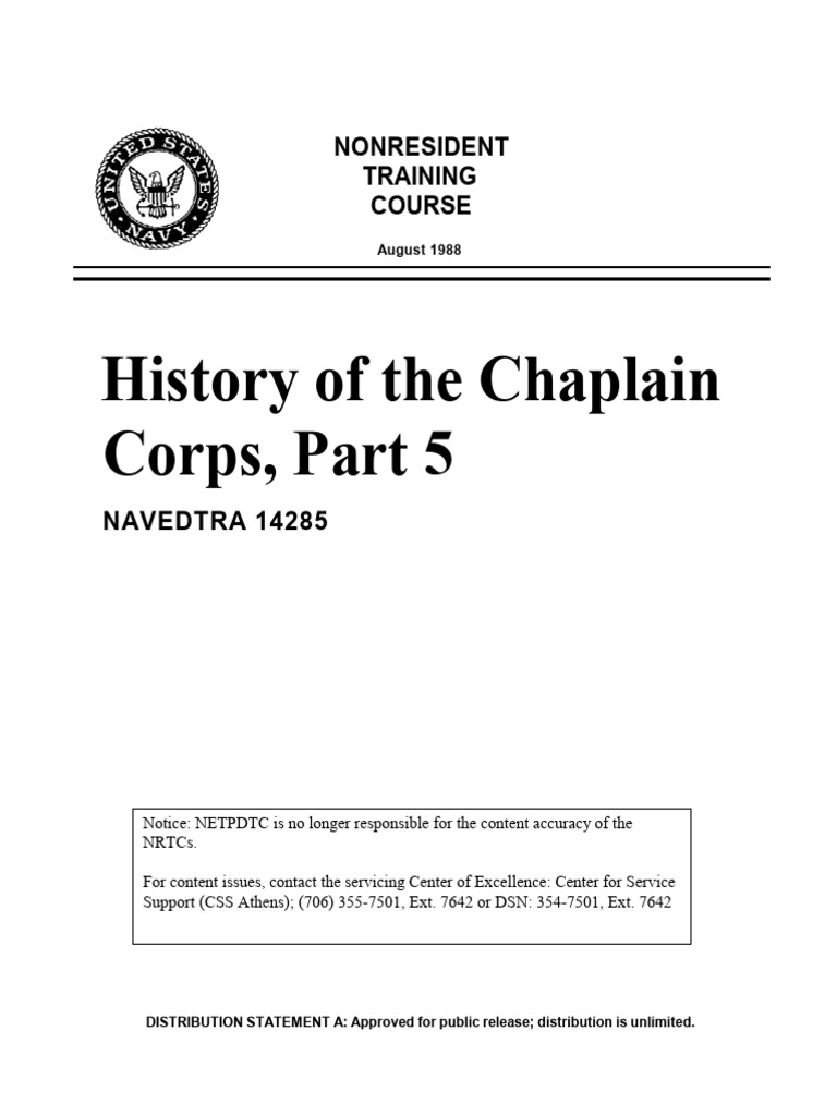 NAVEDTRA 14285 History of The Chaplain Corps, Part 05 | Download Free ...
