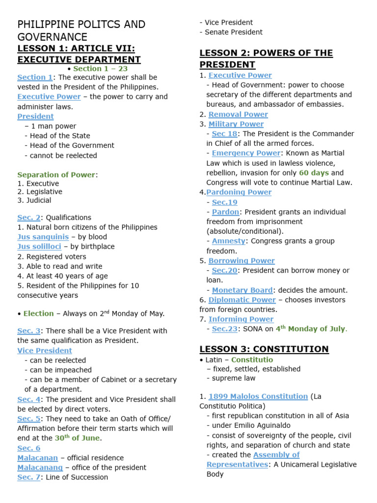 Philippine Politics: Executive Overview | PDF | World Politics ...