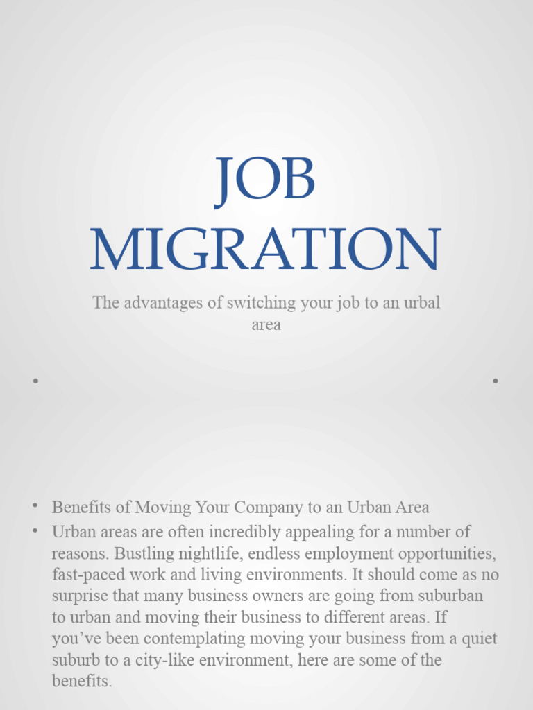 Job Migration | PDF | Investor | Venture Capital