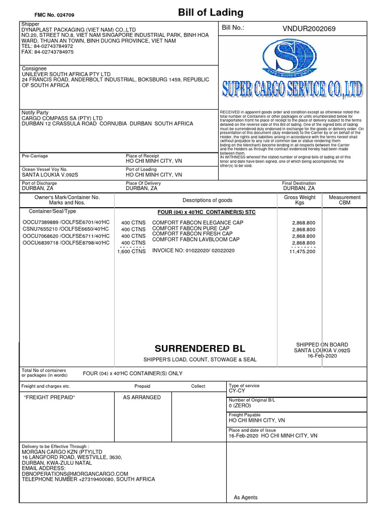 Bill | PDF | Bill Of Lading | Cargo