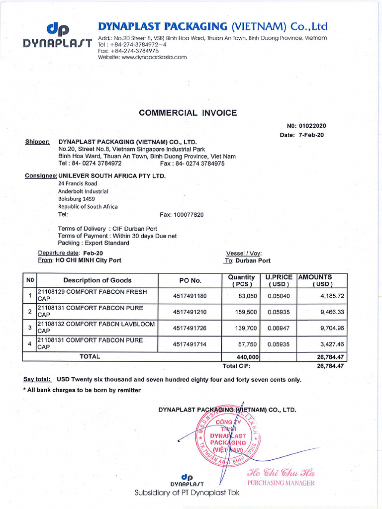 Invoice +packing List | PDF