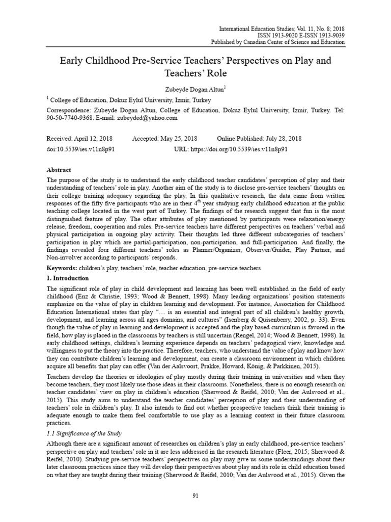 Altun, 2018 - Teachers' Role | PDF | Teachers | Learning