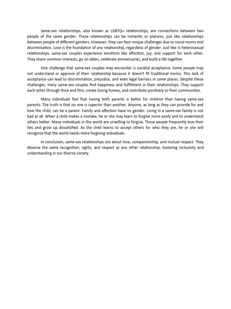 Same Sex Relationships Pdf Wellness Lifestyle