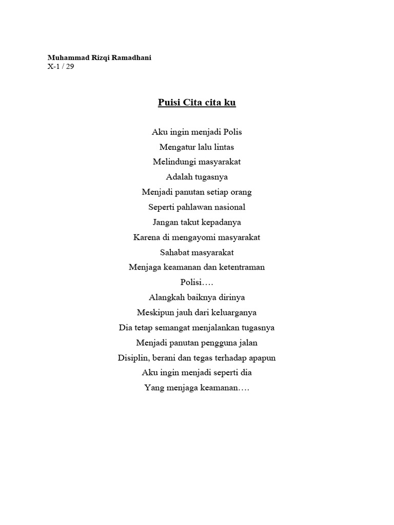 Puisi Cita Citaku | PDF