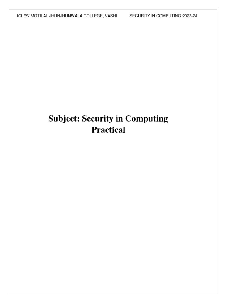 Security in Computing Lab Guide 2023-24 | PDF | Radius | File Transfer Protocol