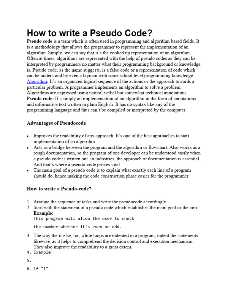 Pseudo Code | PDF | Computer Programming | Algorithms Pseudo Code | PDF | Computer Programming | Algorithms