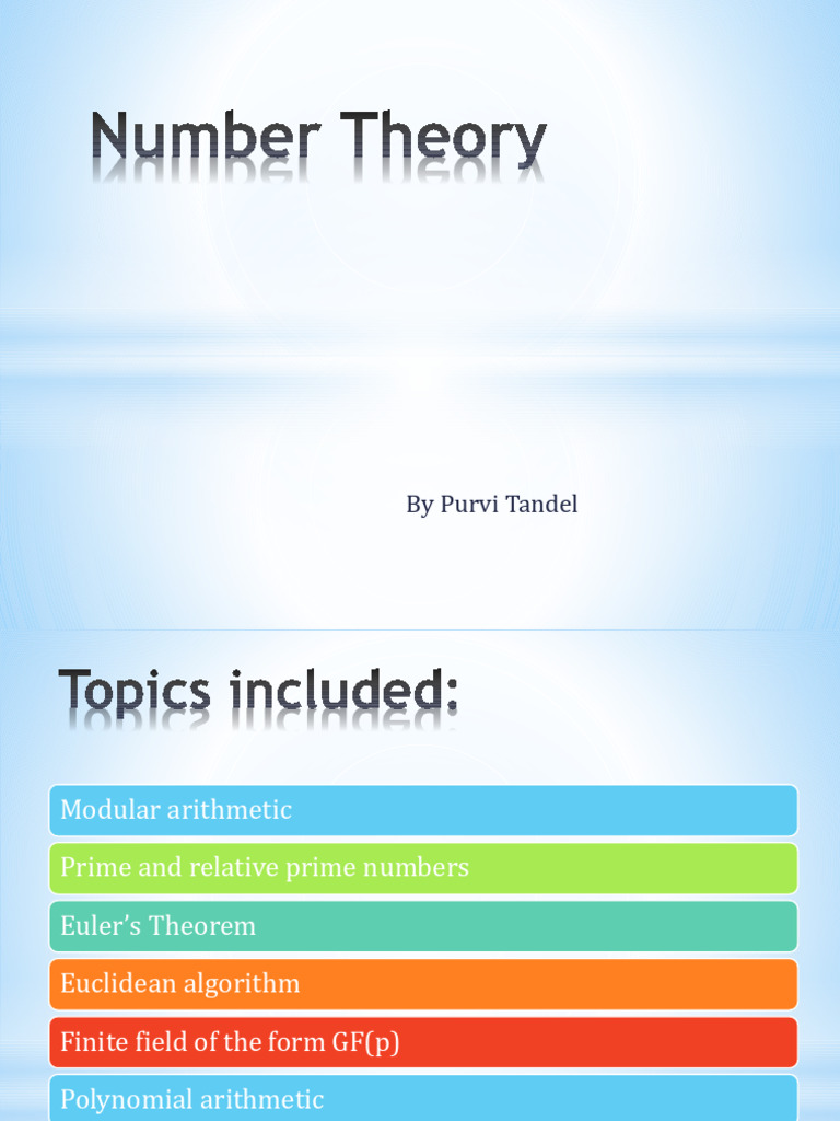 Unit 4 Number Theory - PHT - V.1 | PDF | Mathematical Concepts | Mathematics