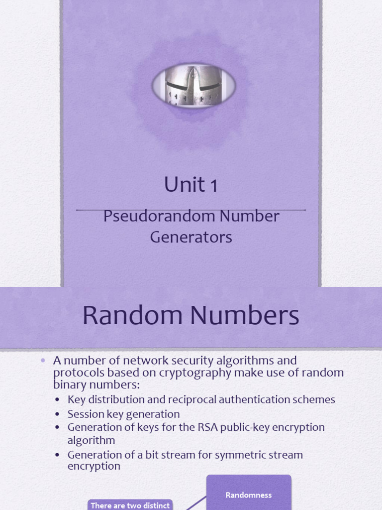 Unit 4 Random Number Generators | PDF | Cryptography | Key (Cryptography)